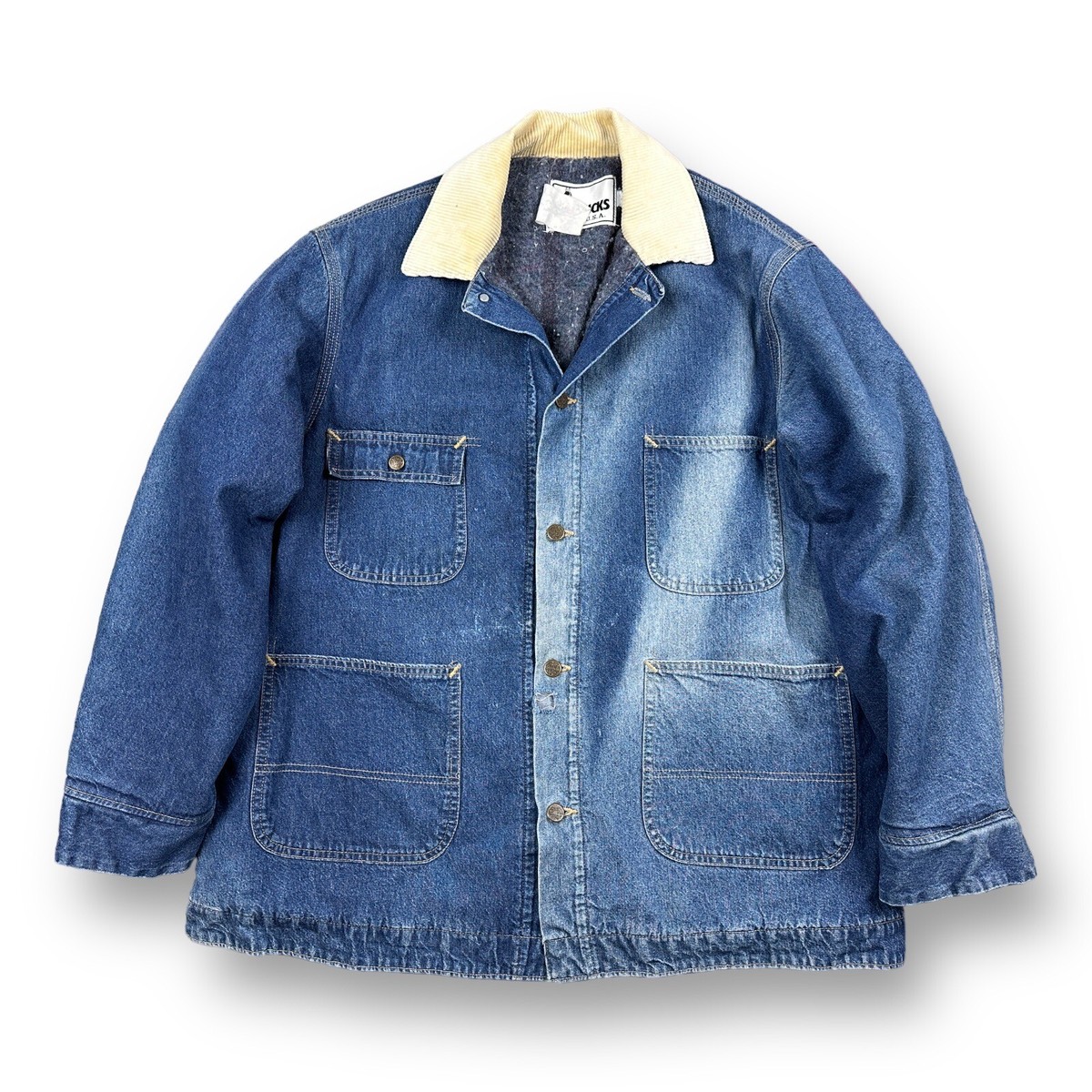 Vintage Sears Roebucks Nicely Faded Denim Blanket Lined Vintage Sears Roebucks Nicely Faded Denim Blanket Lined