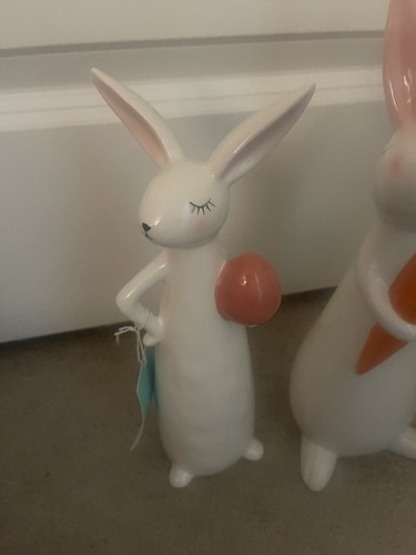Martha Stewart Home Ceramic Easter Bunny Rabbit Holding egg NWT fast ...