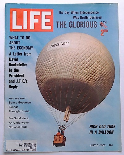 Life Magazine Cover Only ( High Old Time in a Balloon ) July 6, 1962 | eBay