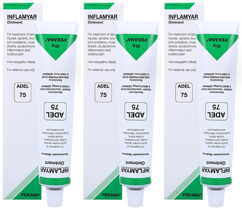 Adel 75 Ointment INFLAMYAR 35g (Pack of 3) Homeopathic Injuries Sprains ...