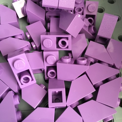 Lego New Lot of 48 Lavender 1x2 Slope Inverted Bricks Roof Tile 1 X 2 ...