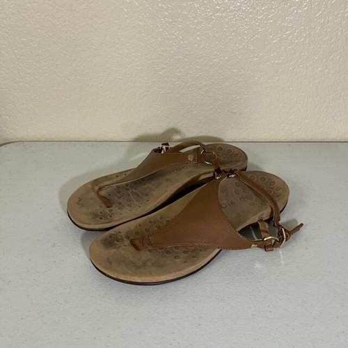 Vionic Kirra Sandals Shoes Womens Size 8 US 39 EU Brown Leather Strappy