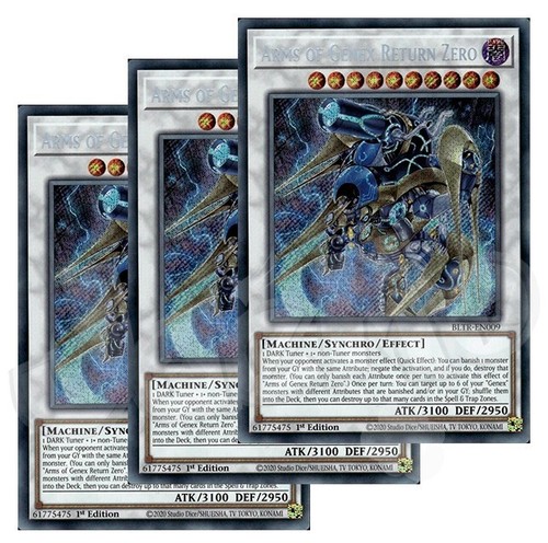 Yugioh Arms of Genex Return Zero x 3 - 1st Edition Secret Rare NM ...