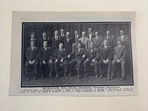 Milwaukee Brewers Happy Felsch Tom Jones I. Young 1913 Baseball 5X7 ...