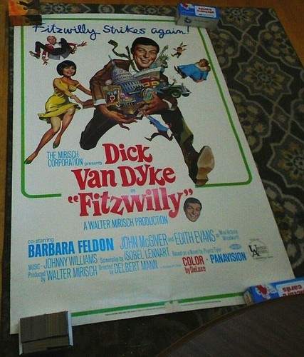 1968 40" x 60" Movie Poster FITZWILLY Rare Dick Van Dyke Barbara Feldon ...