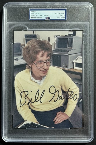 Bill Gates Signed 5x7 Photo Print PSA/DNA Encapsulated Microsoft ...
