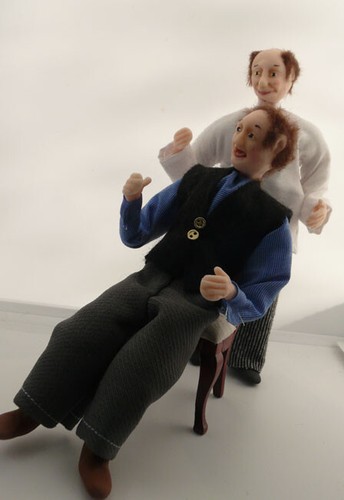 Dolls House Miniature Polymer Clay Dentist And Scared Patient 1-12TH | eBay