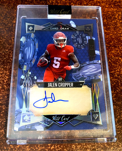 2023 Wild Card 5 Card Draw JALEN CROPPER BLUE Rookie Auto RC #'d 1/2 ...