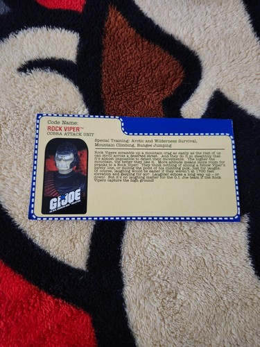 Vintage GI Joe Trading File Card 2000 Rock Viper V2 | eBay