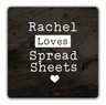 I Love Spreadsheets Coaster Place Mat Excel Math Numbers Gift Square ...