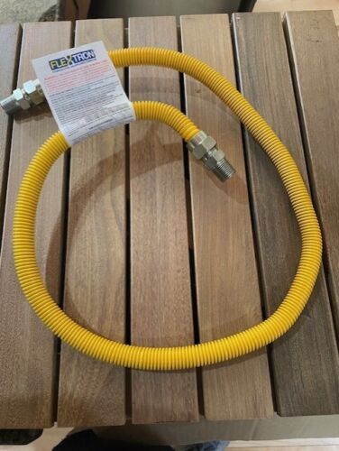 Flextron 48"long - 1/2"MIP, (5/8"OD) Natural Gas Flex Hose Supply Line ...