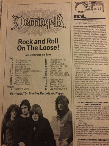 Rick Derringer, 1976 Tour, Vintage Promotional Ad | eBay