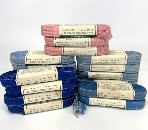 Vtg 40s Lorraine Chenille Jiffy Tuft Braid Lt Med Dk Blue Pink Lot of ...