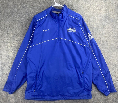 MTSU Jacket Mens Medium Blue Volleyball Windbreaker Nike Blue Raiders ...