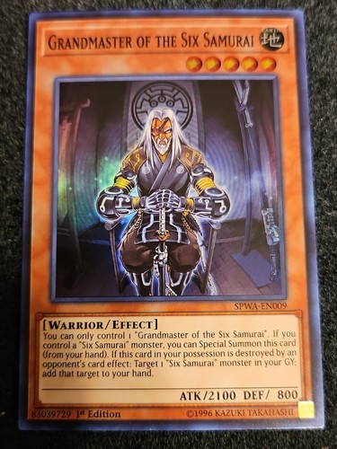Yugioh Grandmaster of the Six Samurai SPWA-EN009 Super Rare 1st Ed NM ...