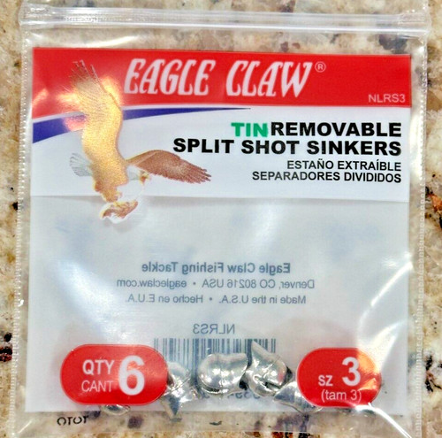 Eagle Claw Removable Split Shot Sinkers Size 3, (6) NLRS3 Tin | eBay