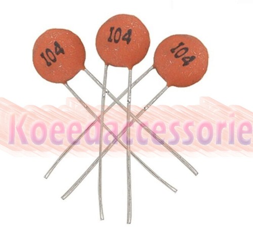 200pcs Ceramic Disc Capacitors 50V 100nF 0.1uF 104pF. | eBay