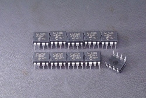 Lot of 10 x 24LC02B-I/P Microchip EPROM Memory 2Kb 900ns 5.5V 8-PDIP Thru Hole | eBay