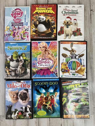 Lot Of 9 dvds - Kids Movies - Sheen 2, Scooby-Doo, TMNT, Barbie & More ...