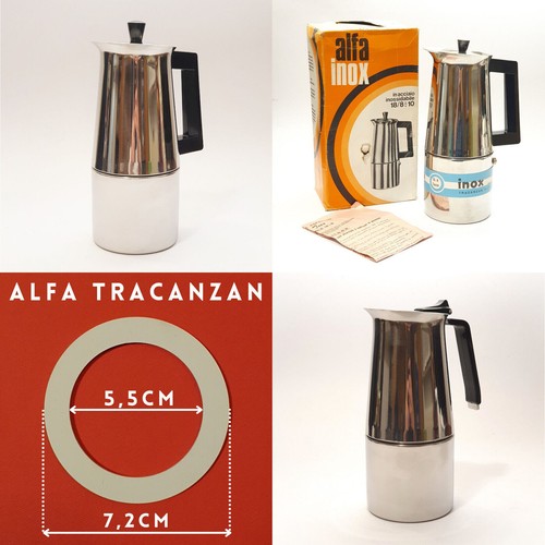 Vintage Italian Moka 6 cup Alfa Inox Tracanzan coffee maker gasket | eBay