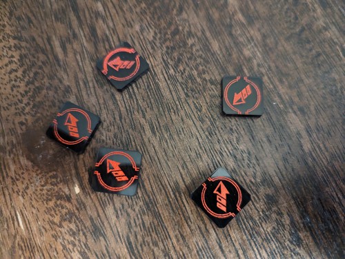 Set of 5 official (FFG/AMG) acrylic strain tokens for X-Wing Miniatures ...