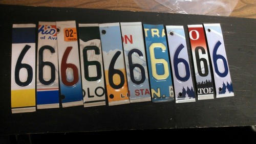 LOT OF 10 LICENSE PLATE NUMBER 6 FOR ARTS AND CRAFTS PROJECTS SIGNS | eBay