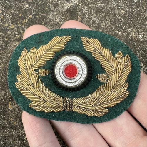 ORIGINAL WWII WW2 German Army General Officer Visor Cap Bullion Wreath ...