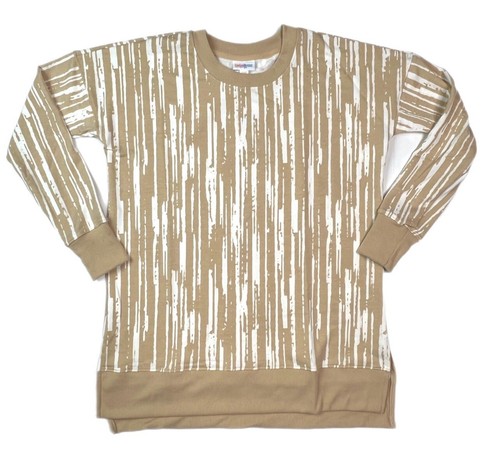 Xl Lularoe Hannah Crewneck Sweatshirt Striped Beige white Fits 18/20 ...