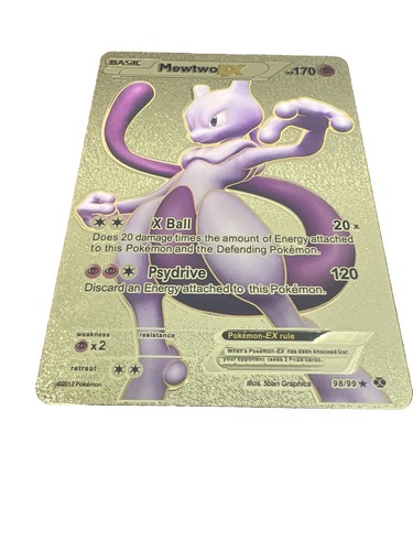 Pokemon Mewtwo EX HP 170 Gold Foil Fan Art Card 98/99 | eBay