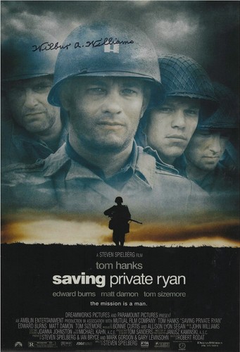 WILBUR"BILL" WILLIAMS USS JEFFERS NAVY D-DAY VETERAN RARE SIGNED POSTER ...