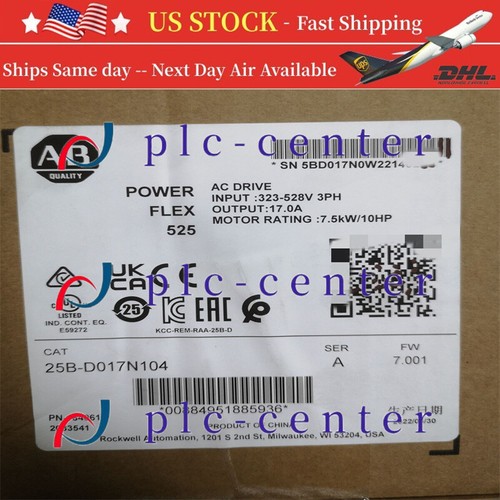 Allen Bradley 25B-D017N104 525 AC Drive 7.5kw/10HP 25B D017N104 New ...