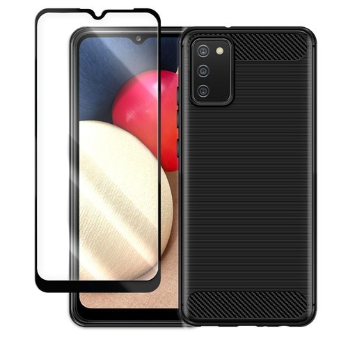 Screen Protector Dustproof Carbon Fiber TPU Case f Samsung Galaxy A02s ...