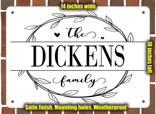 Dickens Family Decorative Metal Door or Wall Plaque (Style 1) | eBay