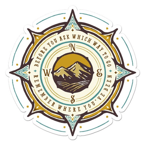 Compass North South Vinyl Decal Sticker Indoor Outdoor 3 Sizes