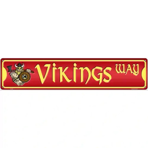 Vikings Way Novelty 3"x12" metal street sign plaque Home Door Garage ...