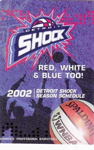 2002 DETROIT SHOCK WNBA BASKETBALL POCKET SCHEDULE | eBay