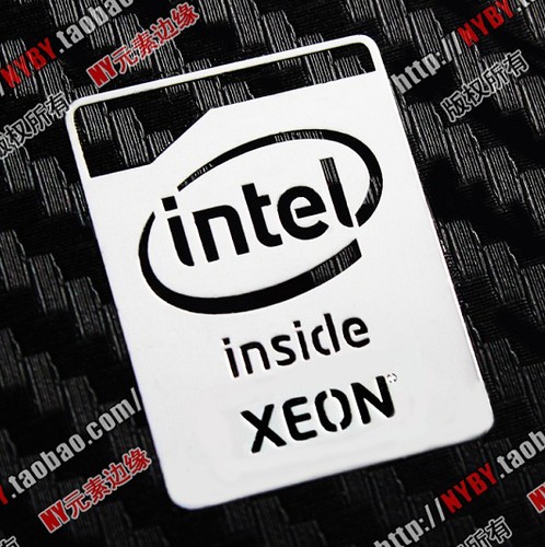 Intel Xeon Inside Silver Chrome Sticker 16 x 20.5mm Haswell 2013 ...