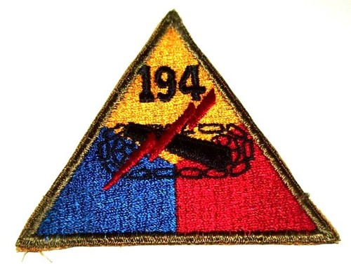 ORIGINAL CUT-EDGE FULLY EMBROIDERED EARLY POST WW2 194th TANK BATTALION ...