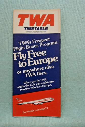 TWA Timetable, Oct 25, 1981 | eBay