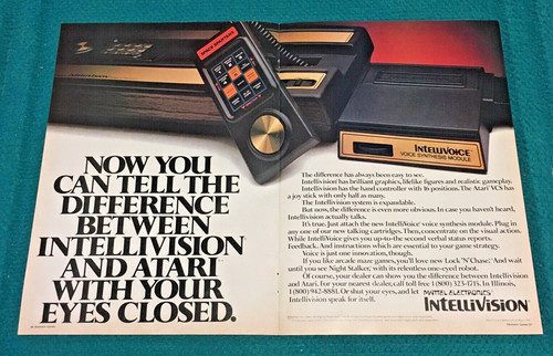 1982 Vintage : INTELLIVISION "Intellivoice" 2 PAGE Centerfold PRINT AD ...