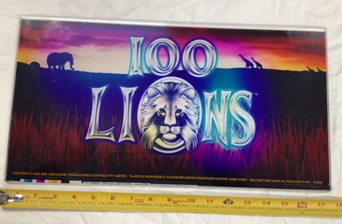Slot Machine Plastic Insert Face Plate 100 Lions Africa Elephant ...