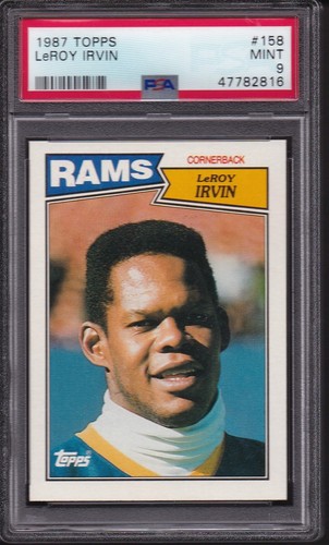 🏈1987 TOPPS FOOTBALL CARD LeROY IRVIN #158 PSA 9 MINT RAMS CB | eBay