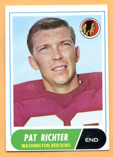 1968 Topps Football #114A Pat Richter (EX) -- Washington Redskins | eBay