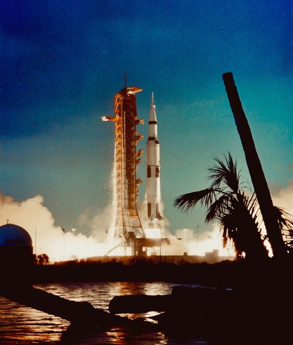 LAUNCH OF APOLLO 14 SATURN V ROCKET TO THE MOON - 8.5x11 NASA PHOTO | eBay