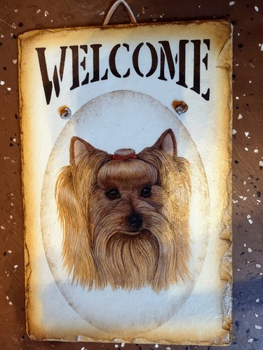 Yorkie Welcome Slate | eBay