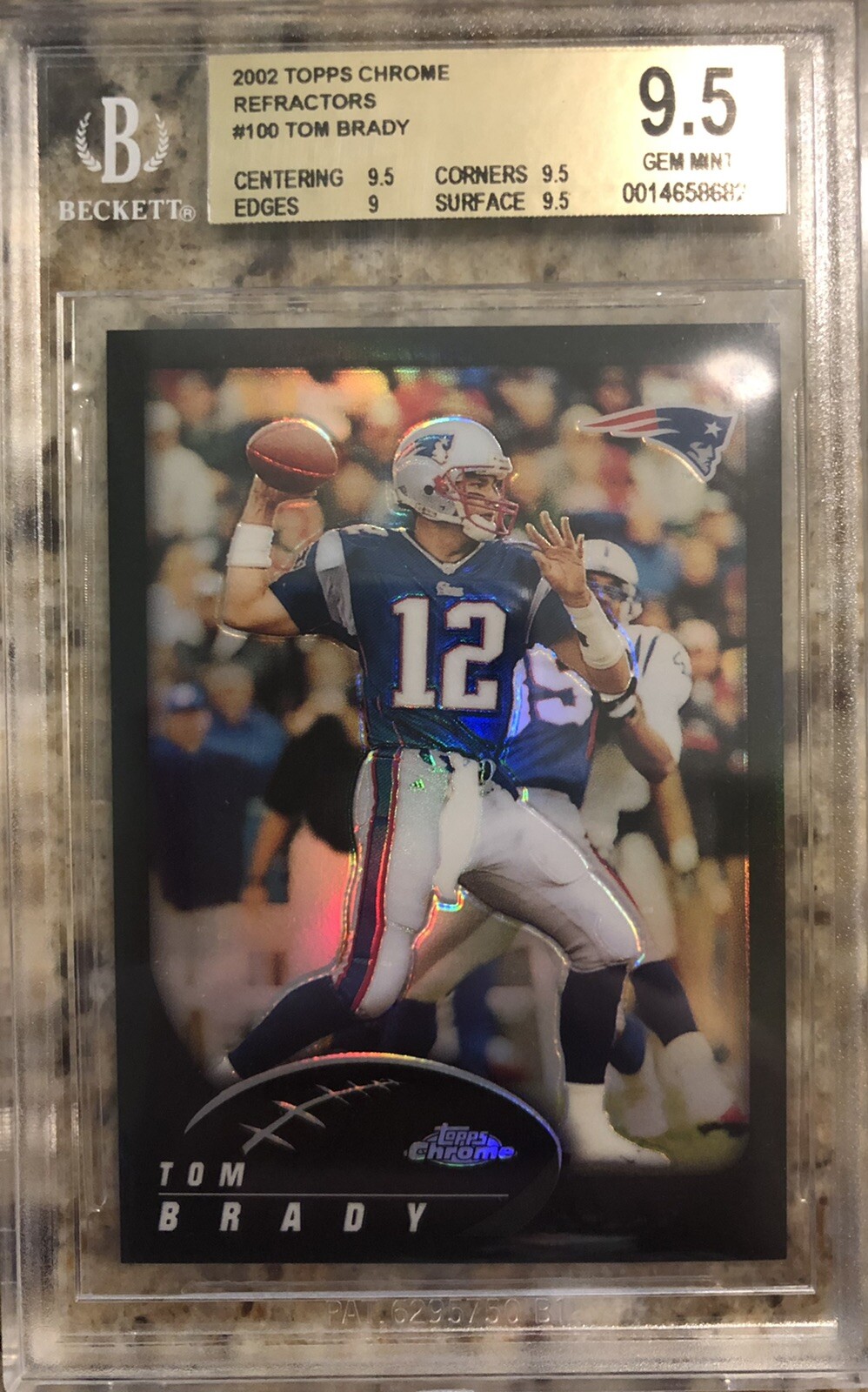 Tom Brady 2002 Topps Chrome #100 Black Refractor /599 BGS 9.5 Price ...