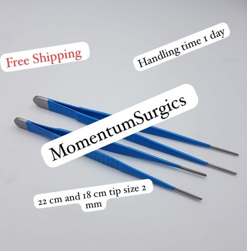 DeBakey Tissue Forceps Set of 2 Pcs 18 & 22cm With 2mm Tip Insulated ...