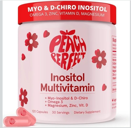 Inositol Multivitamin Capsules w/ Omega-3 - Peach Perfect - 120 Count ...