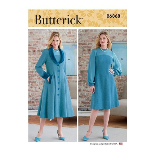 Butterick Sewing Pattern 6868 R11127 Coat Dress Misses Size 8-16 for ...