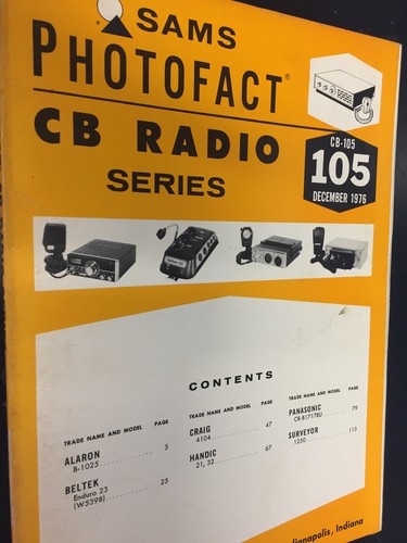 SAMS PHOTOFACT CB RADIO CB-105 ALARON BELTEK CRAIG HANDIC PANASONIC ...